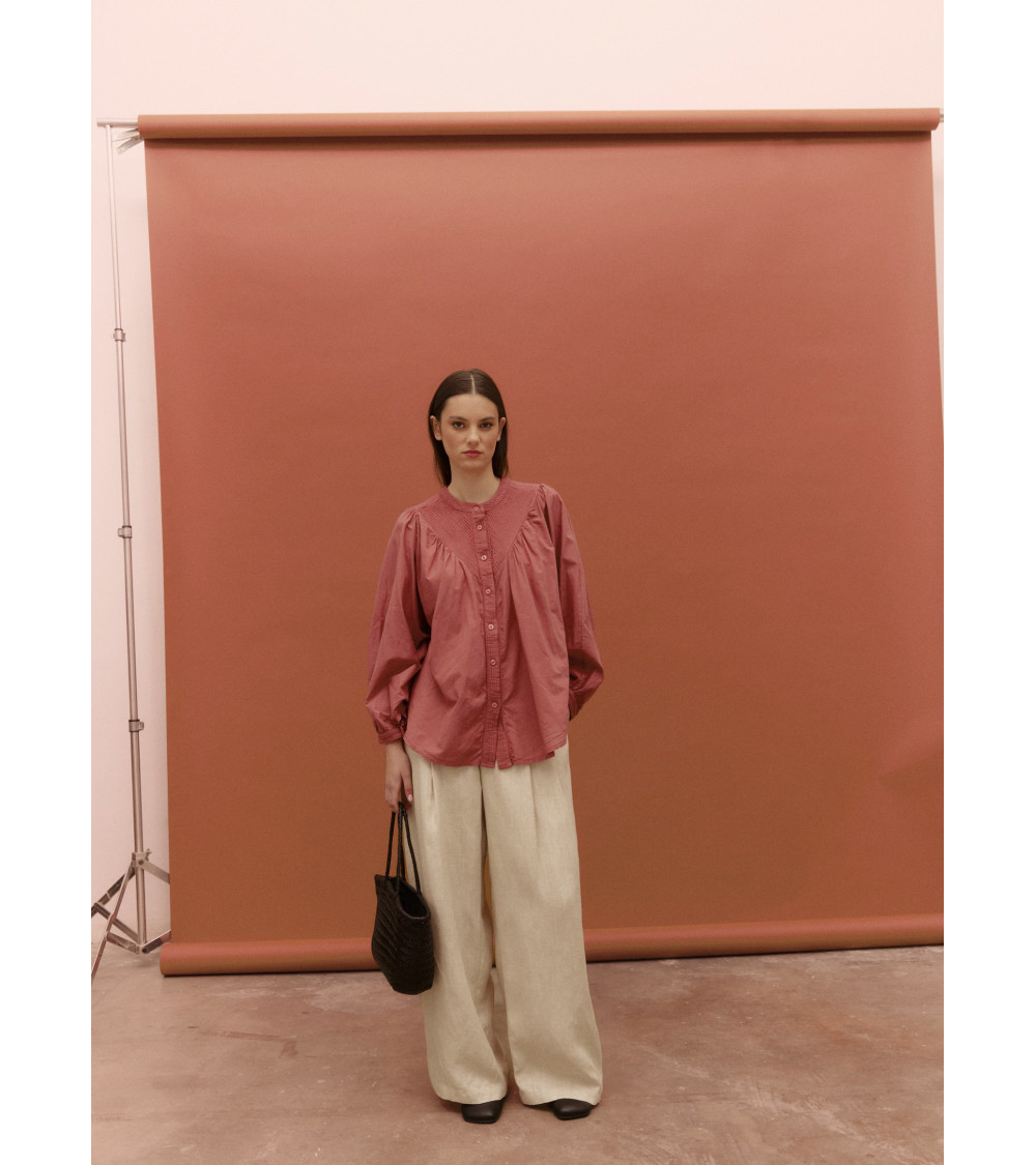 CAMISA PLIEGUES ALGODÓN