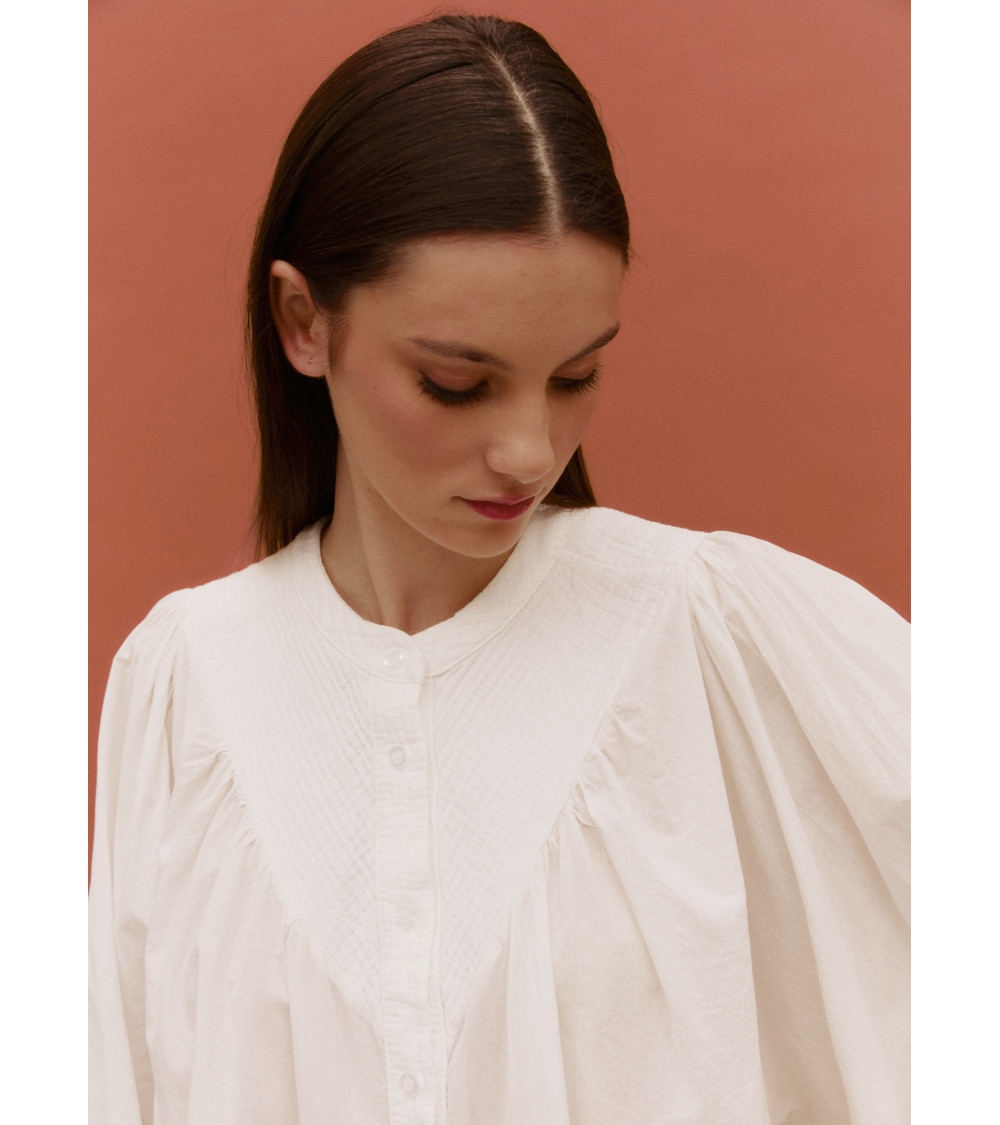 CAMISA PLIEGUES ALGODÓN